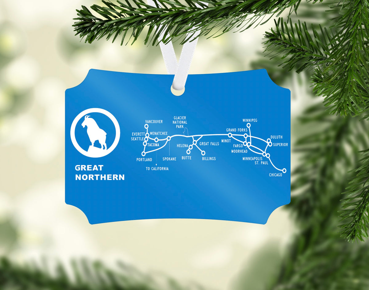 Great Northern RY Map Ornament – VintageTransCo