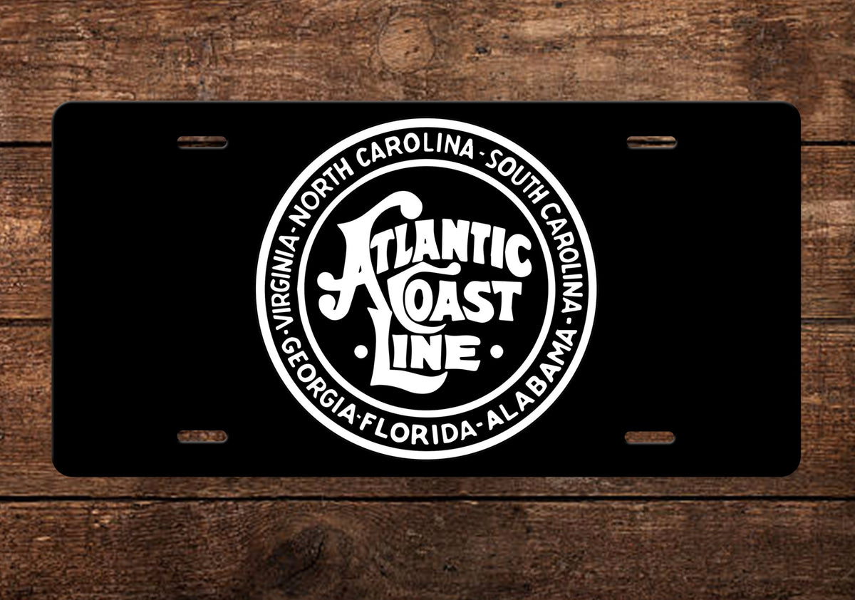 Atlantic Coast Line RR (Black/White) License Plate – VintageTransCo