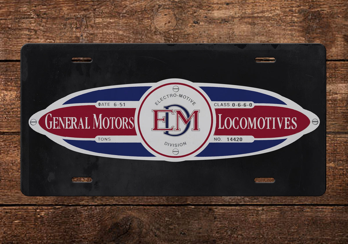 EMD Builder's Plate License Plate – VintageTransCo
