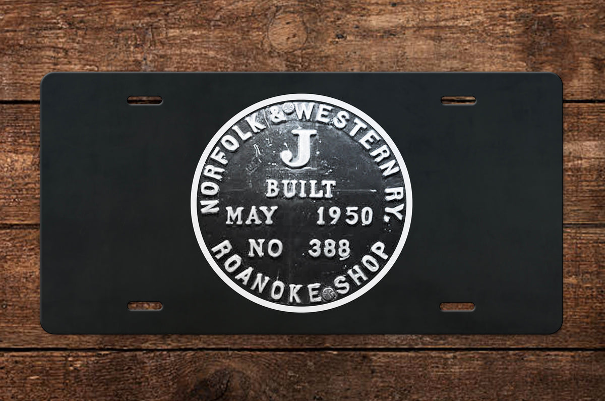 Norfolk & Western (N&W) Class J 611 Builder's Plate License Plate ...
