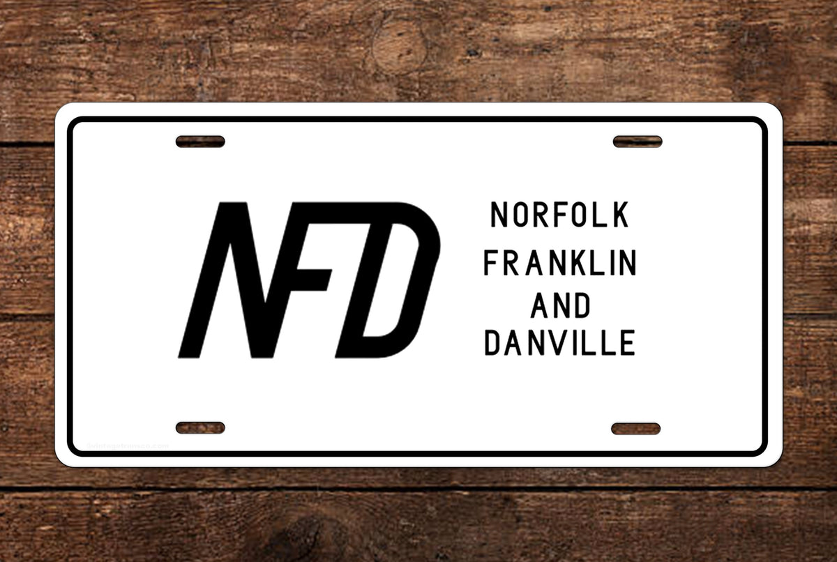 Norfolk Franklin & Danville Railway License Plate – VintageTransCo