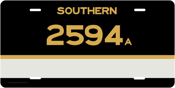 Southern Railway (SOU) CAB Number License Plate (Tuxedo Scheme ...